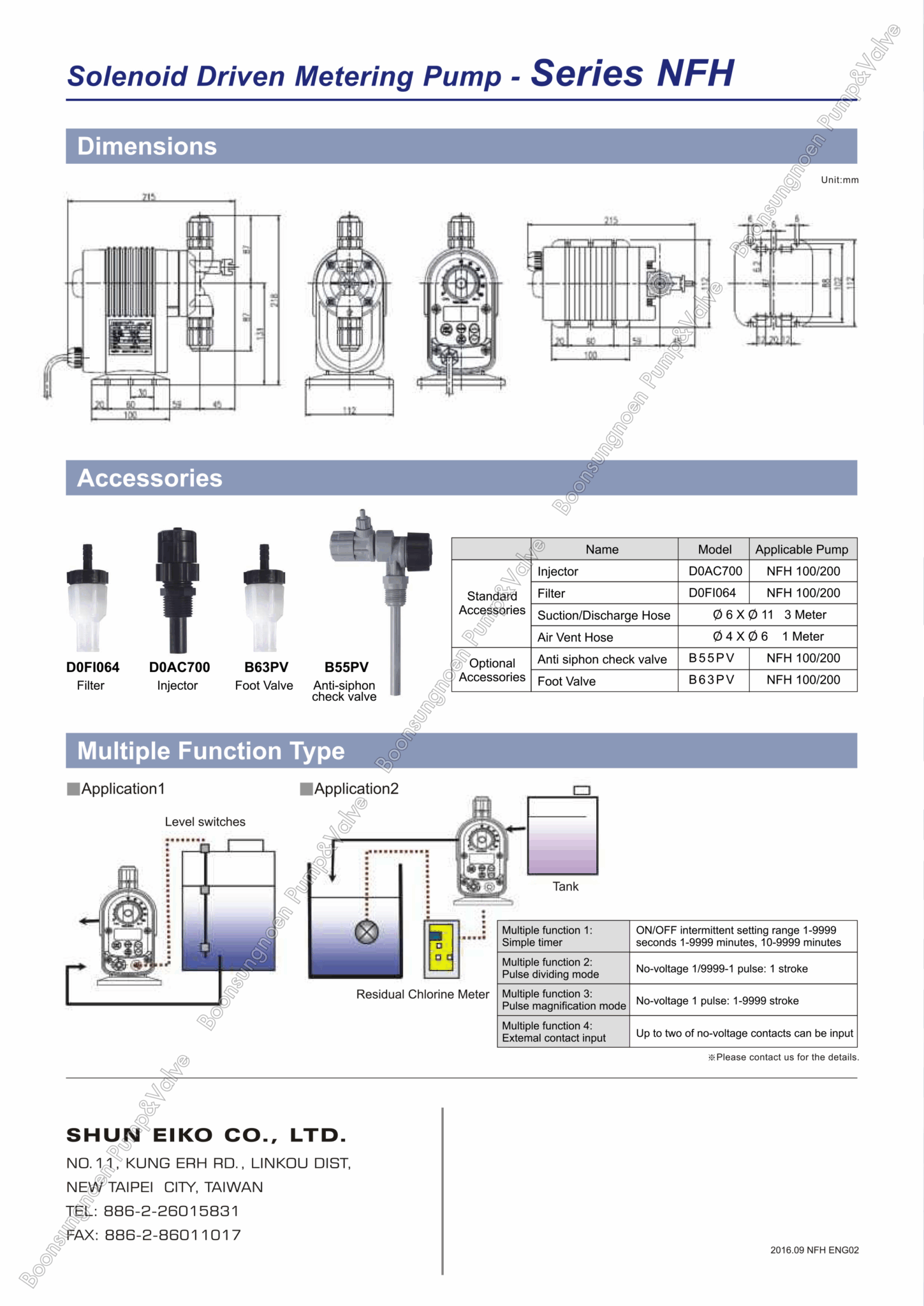 Metering Pump ปั๊มเติมสารเคมี รุ่น NFH Series | แบรนด์ NIKKISO